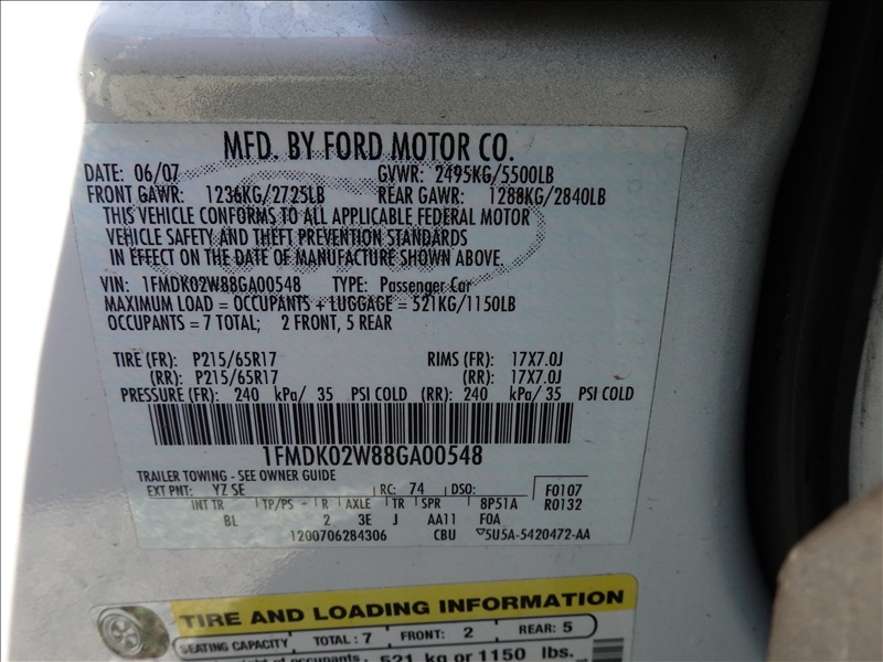 2008 FORD TAURUS 4DR SW | MARYSVILLE HEAVY EQUIPMENT, CONTRACTORS ...