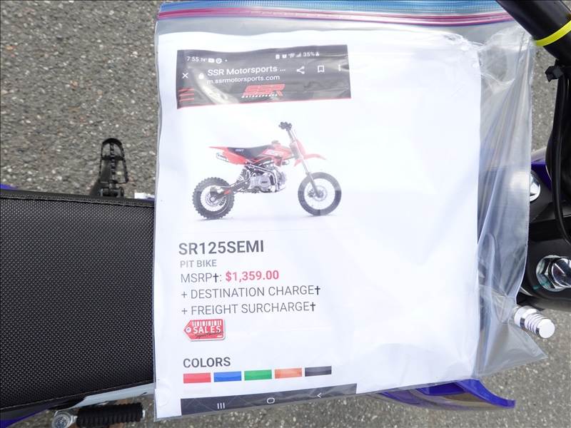 2022 SSR SR125 SEMI PIT BIKE | MARYSVILLE HEAVY EQUIPMENT, CONTRACTORS ...