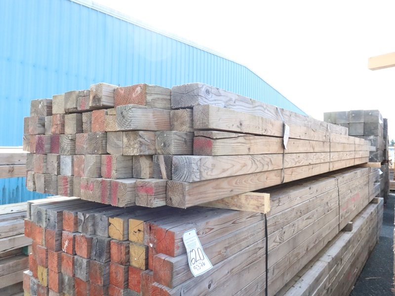 LOT, 4" X 4" RECLAIMED LUMBER, LENGTHS APPROX 9' - 20' (NO REMOVAL ...