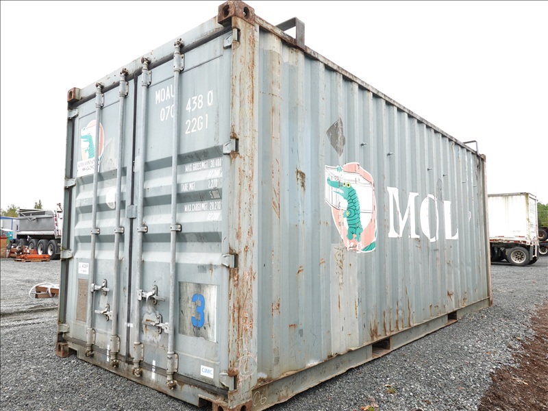 20' X 8' SHIPPING CONTAINER W/DOUBLE SWING END DOORS & FORK POCKETS ...