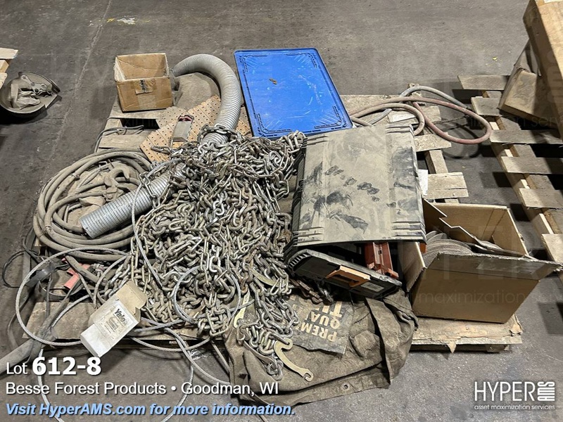 (8) SKIDS WITH PULLEYS, CHAIN, CYLINDERS, MOTORS, BREAKERS, CHAINS ...