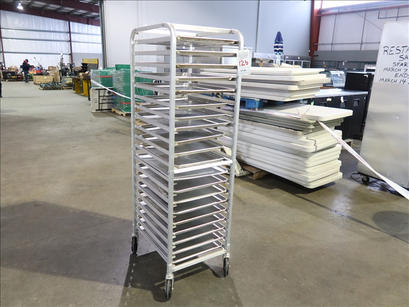 ALUMINIUM SHEET PAN CART W/ (20) FULL SIZE ALUM SHEET PANS | RESTAURANT ...