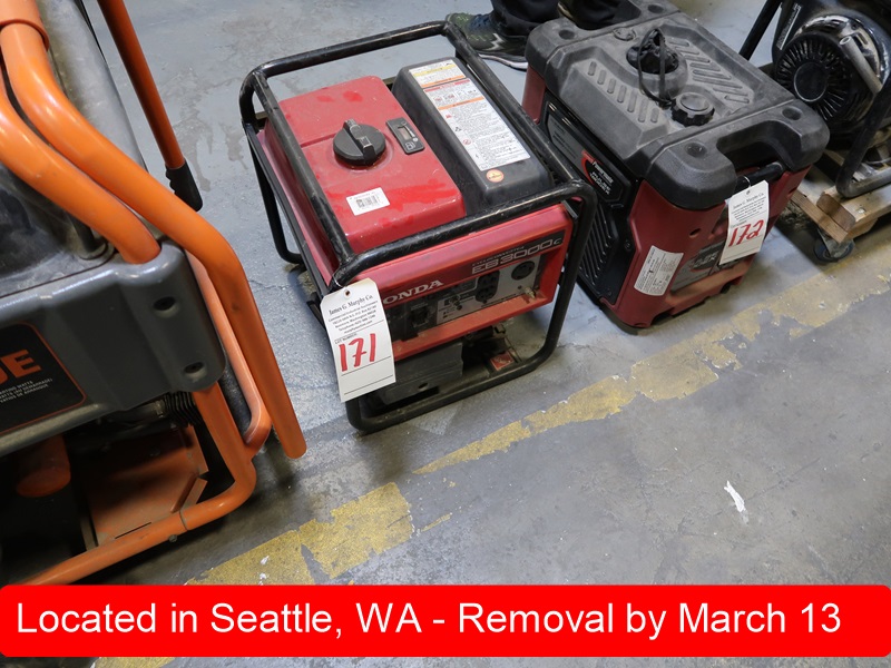 HONDA EB 3000C | TRADE-MARX SIGN - LIVE AUCTION | James G. Murphy Co.