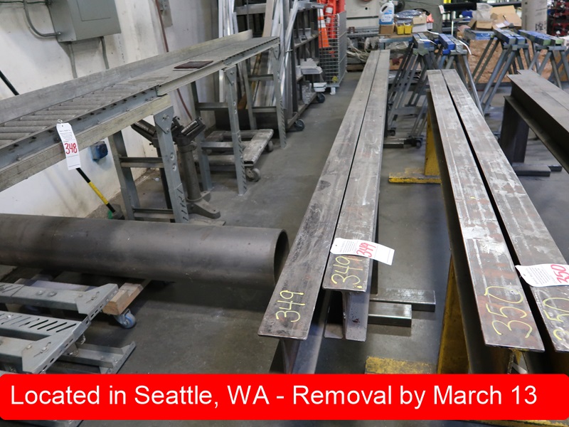 SET OF 15' STEEL SAWHORSES | TRADE-MARX SIGN - LIVE AUCTION | James G. Murphy Co.