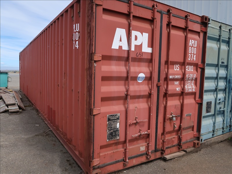 40' CONEX BOX (RED, BUYER RESPONSIBLE TO LOAD, CAN'T PICK UP UNTIL 12 ...